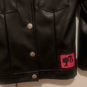 Barbie | Jackets & Coats | Barbie Embroidered Faux Leather Jacket 4t ...